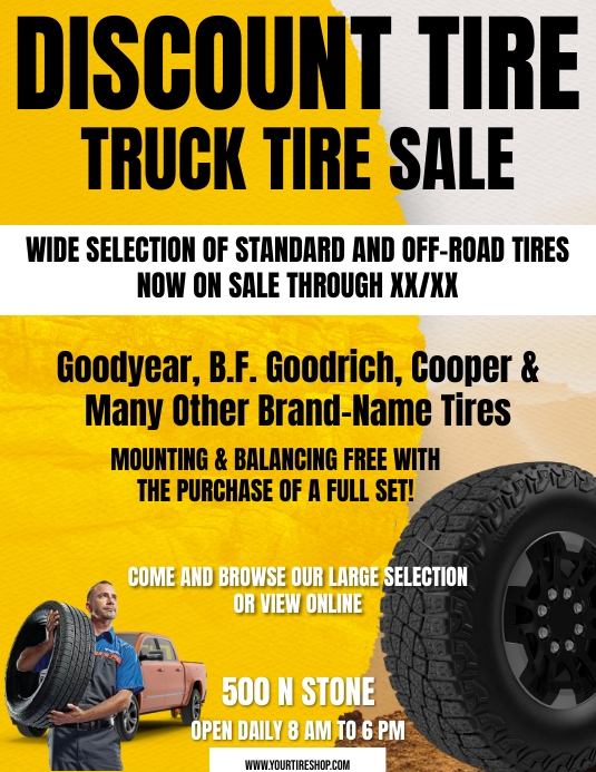 Plantilla de TRUCK TIRE SALE | PosterMyWall