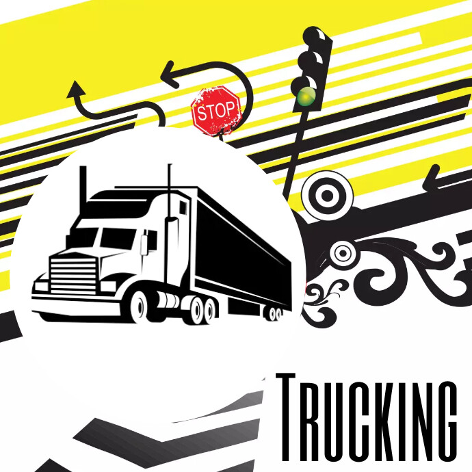 Trucking company poster with container truck Template | PosterMyWall