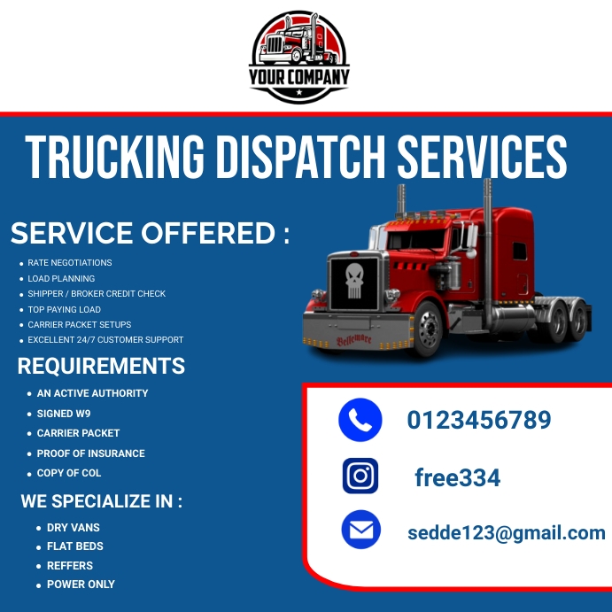 trucking dispatch flyers Template | PosterMyWall