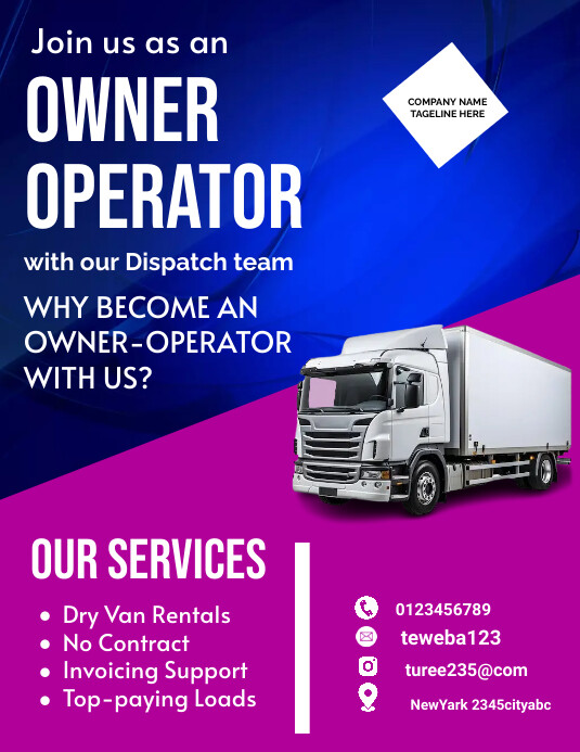Trucking dispatch services flyer Template | PosterMyWall