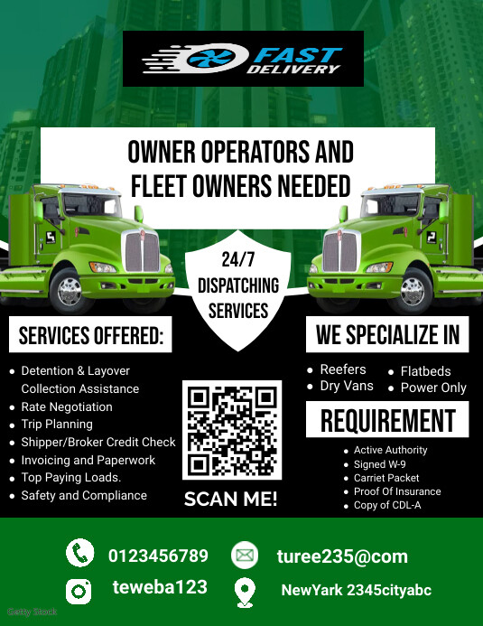 Trucking dispatch services flyer Template | PosterMyWall