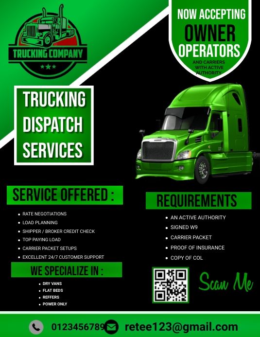 Trucking dispatch services flyer Template | PosterMyWall