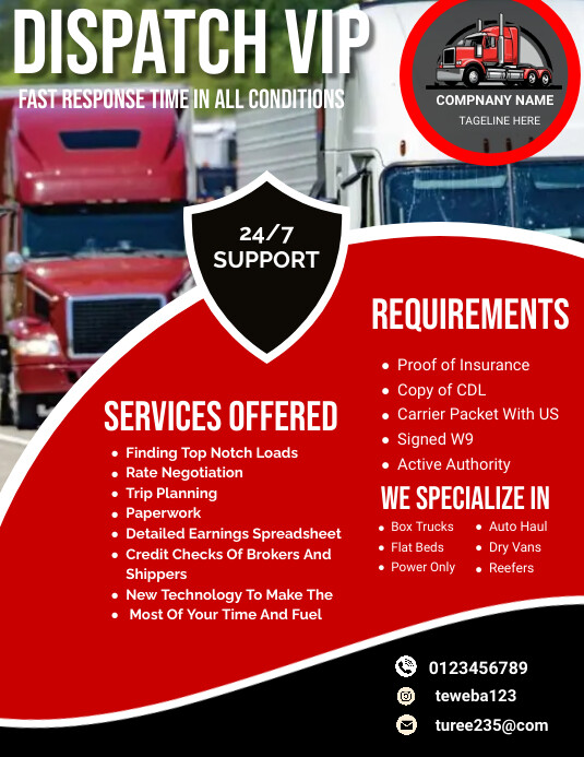 Copy of Trucking dispatch services flyer | PosterMyWall
