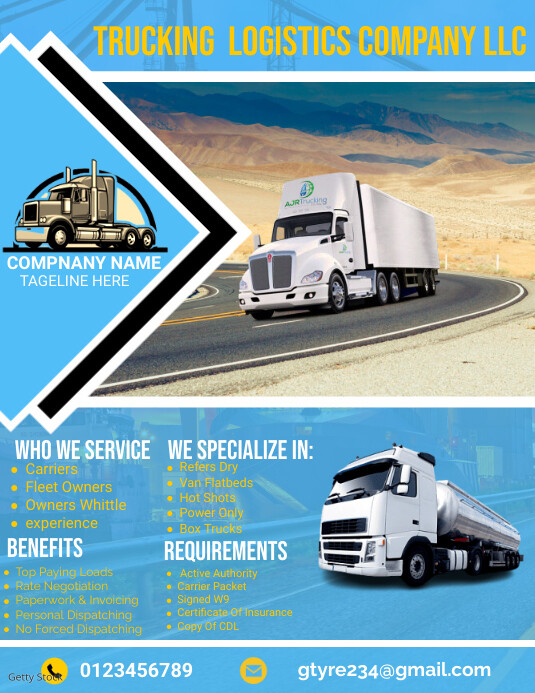 Trucking ebook flyer,Logistics company flyer Template | PosterMyWall