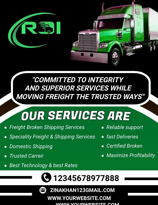 Copy of Trucking flyer,Logistics flyer,dispatch freig | PosterMyWall