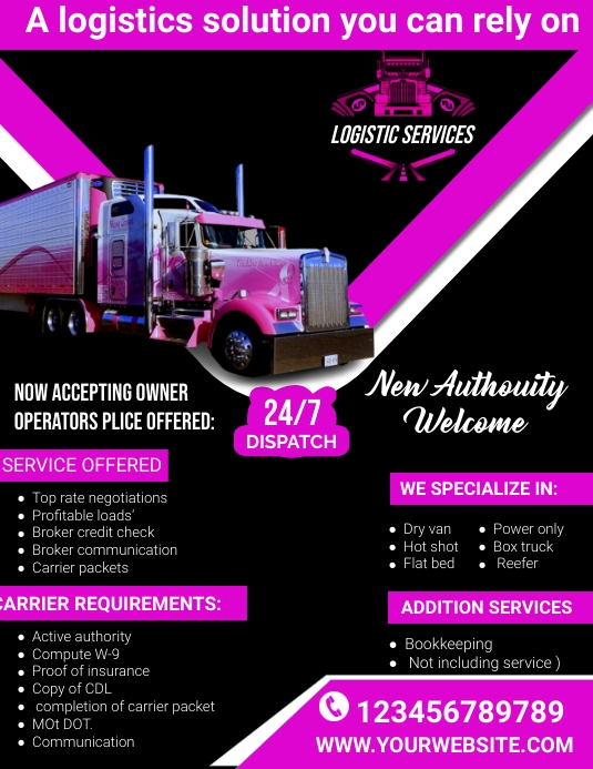 trucking Flyer , logistics Flyer, dispatch Fl Template | PosterMyWall