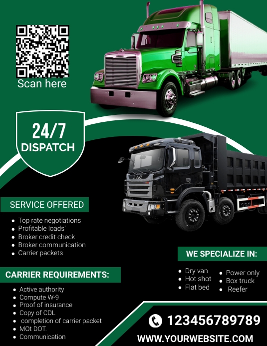 trucking Flyer , logistics Flyer, dispatch Fl Template | PosterMyWall