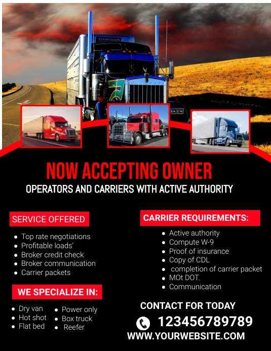 trucking Flyer , logistics Flyer, dispatch Fl Template | PosterMyWall