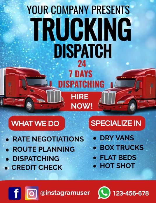 Plantilla de Diseño de Volante de Camiones, Folleto de Transporte de Carga Fl | PosterMyWall