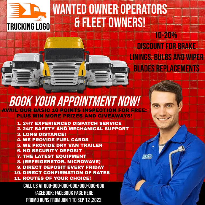 Trucking services Flyer Template | PosterMyWall