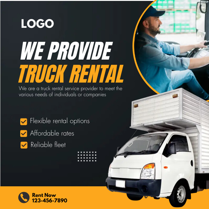 TRUCKS RENTAL TEMPLATE | PosterMyWall