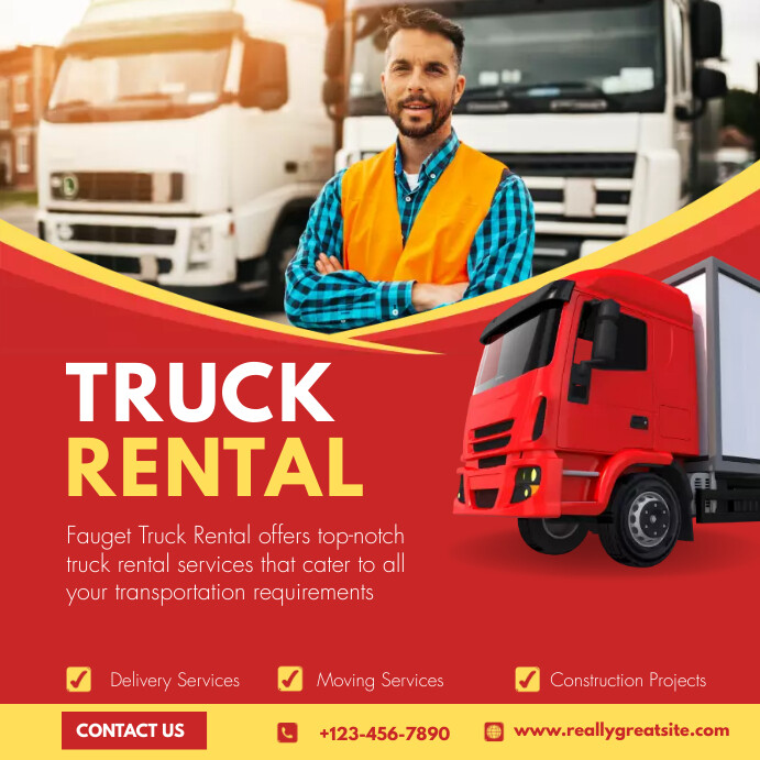 TRUCKS RENTAL TEMPLATE | PosterMyWall