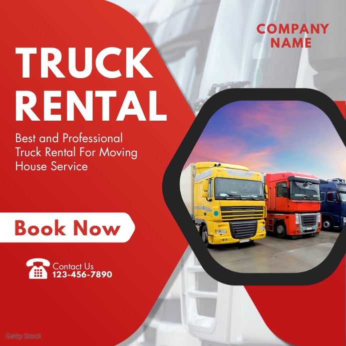 Plantilla de TRUCKS RENTAL TEMPLATE | PosterMyWall