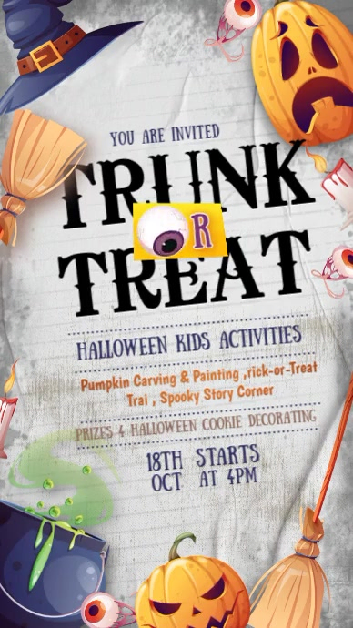 Trunk Or Treat Instagram Story Template | PosterMyWall