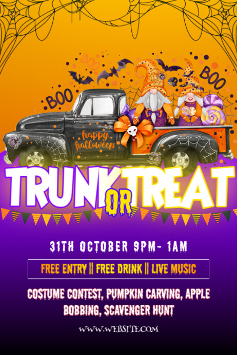 Trunk or treat poster Template | PosterMyWall