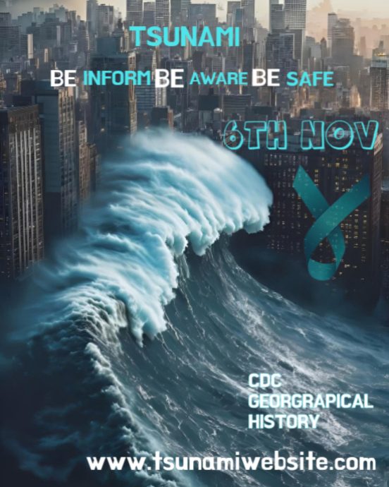 Tsunami day flyer design Template | PosterMyWall