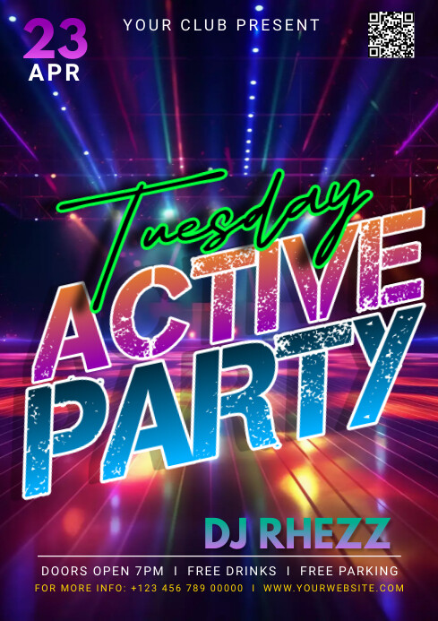 Tuesday Active Party Template | PosterMyWall