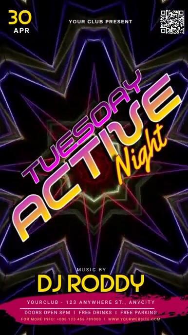 Plantilla de Tuesday Active Party | PosterMyWall