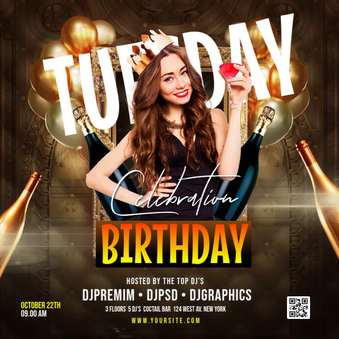 Tuesday Birthday Clebration Template | PosterMyWall