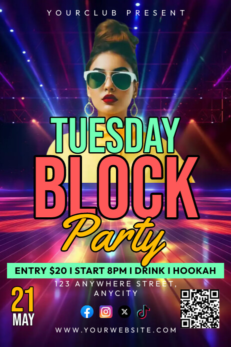 Tuesday Block Party Template | PosterMyWall