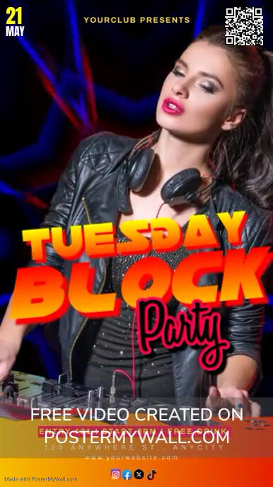 Modèle Tuesday Block Party | PosterMyWall