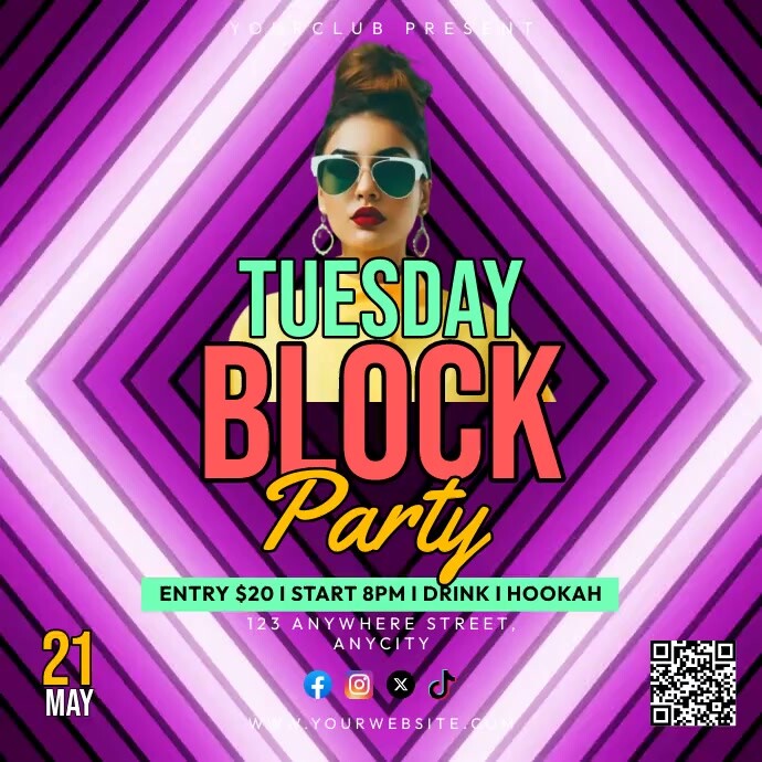 Plantilla de Tuesday Block Party | PosterMyWall