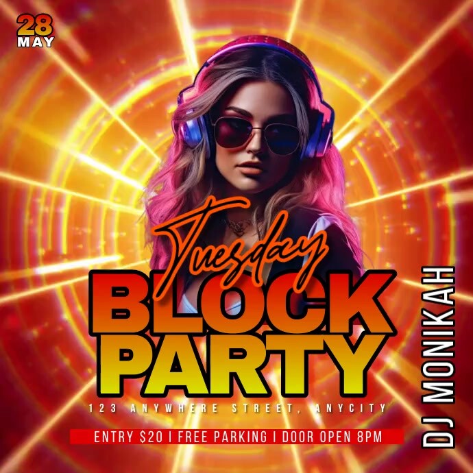 Tuesday Block Party Template | PosterMyWall