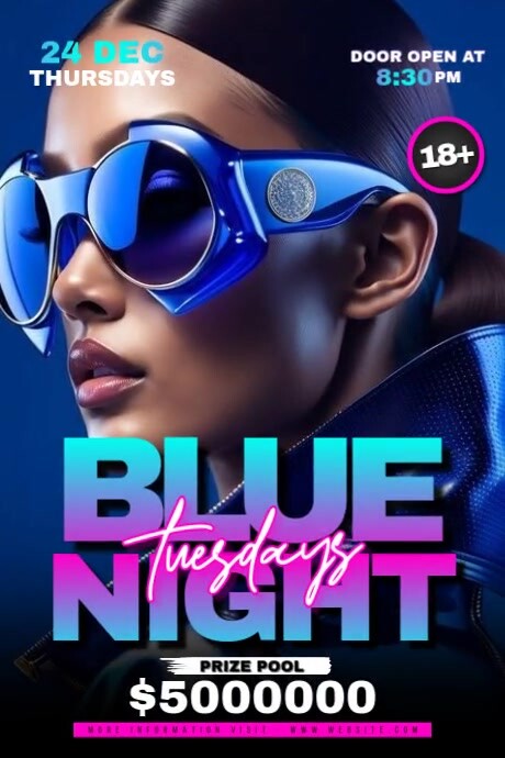 Copy of Tuesday Blue Party | PosterMyWall