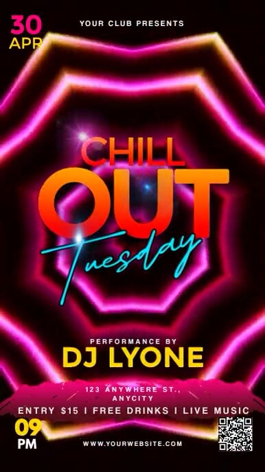 Tuesday Chillout Party Template | PosterMyWall