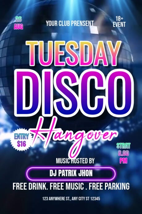 Copy of Tuesday disco | PosterMyWall