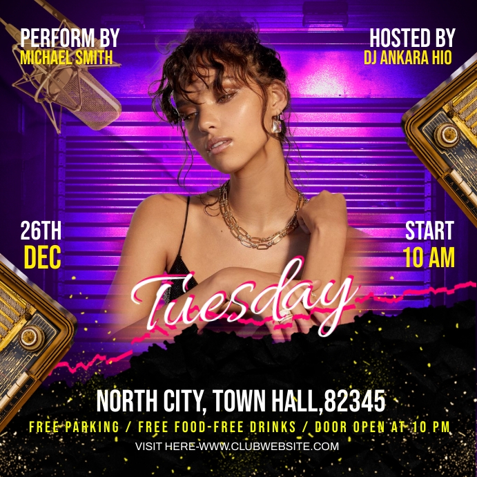 Tuesday DJ Party Template | PosterMyWall