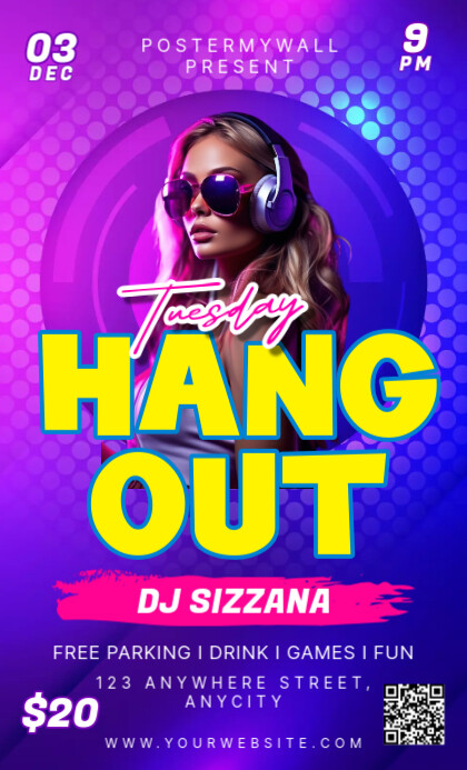 Tuesday Hangout Party Template | PosterMyWall