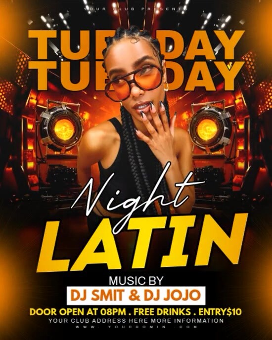 Plantilla de Tuesday Latin night | PosterMyWall