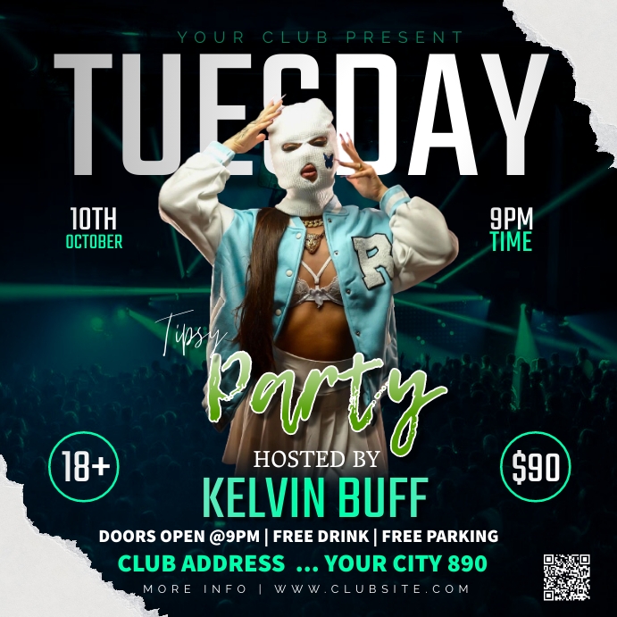 Tuesday night out party flyer Template | PosterMyWall