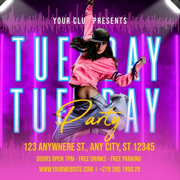 Tuesday Night Party Ads Template | PosterMyWall