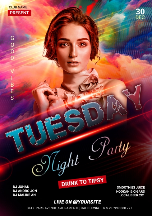 Tuesday Night party Template | PosterMyWall