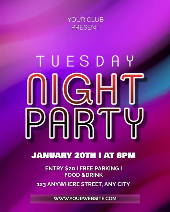Tuesday night party Template | PosterMyWall