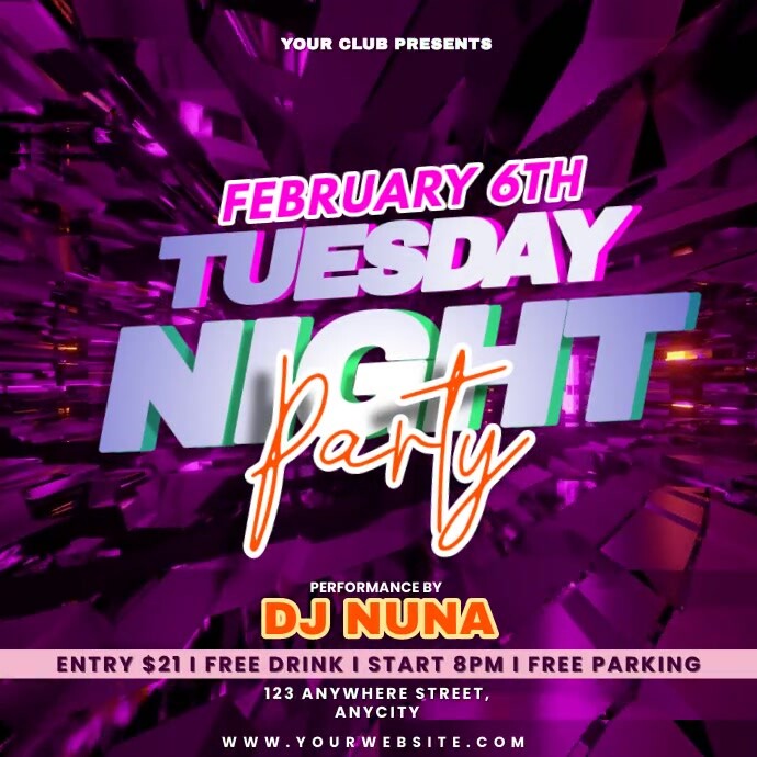 Copy of Tuesday Night Party | PosterMyWall