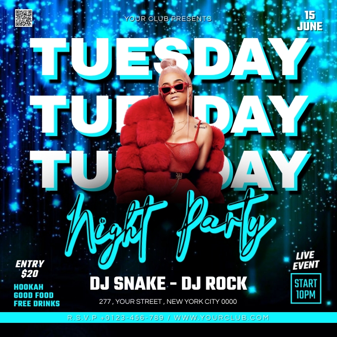Tuesday Night Party Template | PosterMyWall