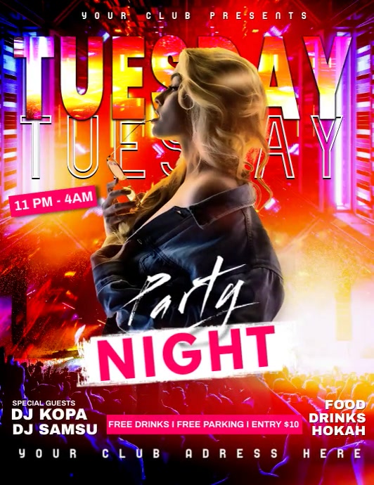 Tuesday night party Template | PosterMyWall