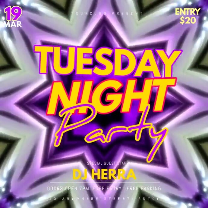 Tuesday Night Party Template | PosterMyWall
