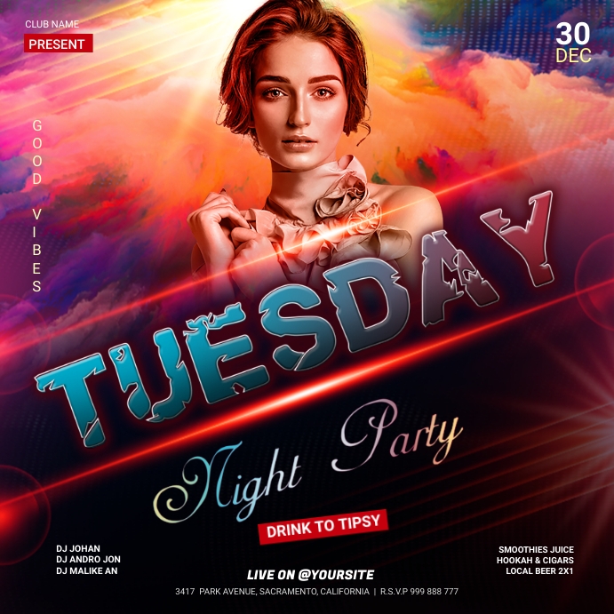 Tuesday Night party Template | PosterMyWall