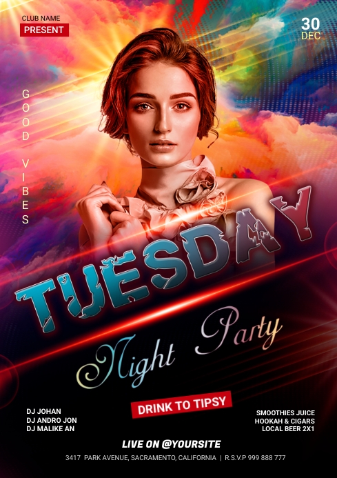 Tuesday Night party Template | PosterMyWall