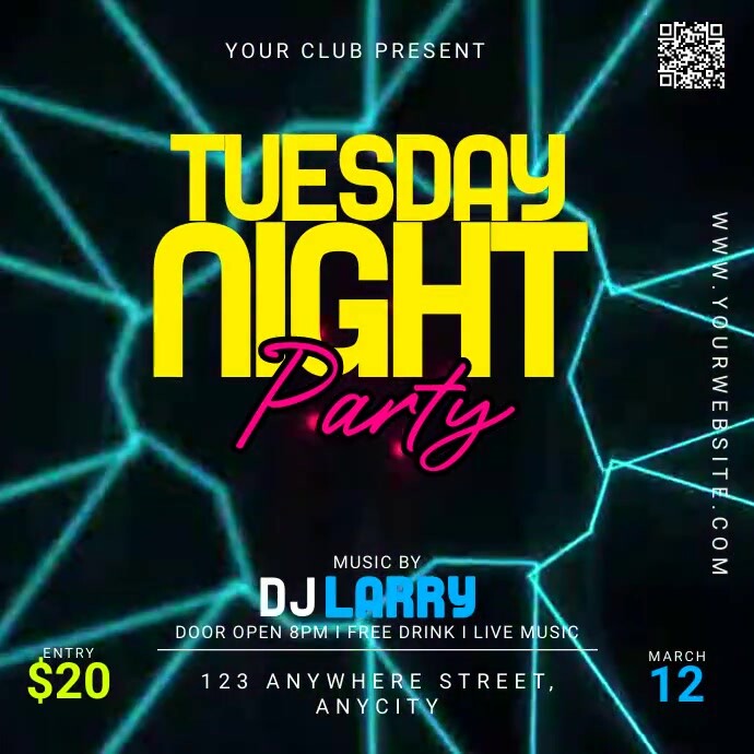 Tuesday Night Party Template | PosterMyWall