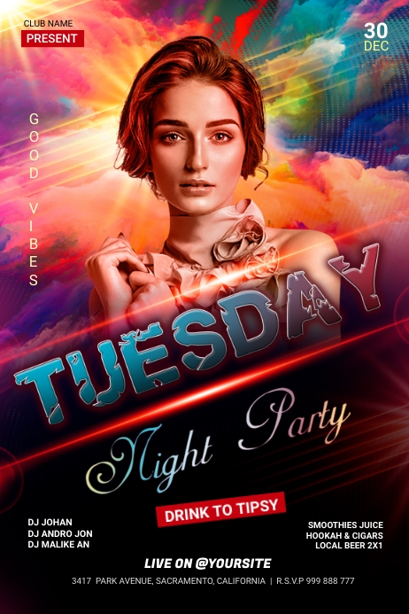 Tuesday Night party Template | PosterMyWall