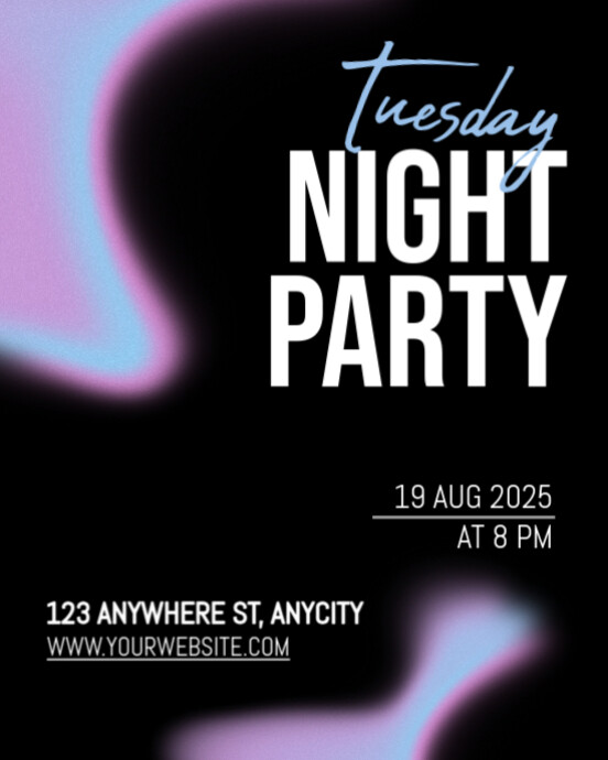 Plantilla de TUESDAY NIGHT PARTY | PosterMyWall