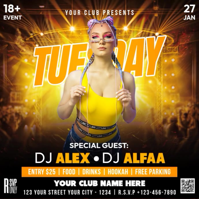Tuesday Night Party Flyer Template | PosterMyWall