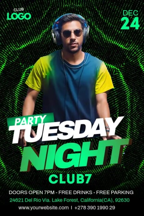 Tuesday Night Party Flyer Template | PosterMyWall