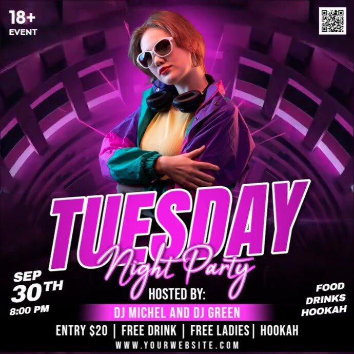 Tuesday Night Party Flyer Template | PosterMyWall