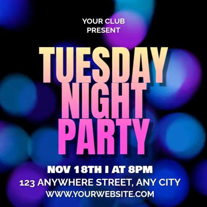 Plantilla de Tuesday Night Party Instagram Post | PosterMyWall